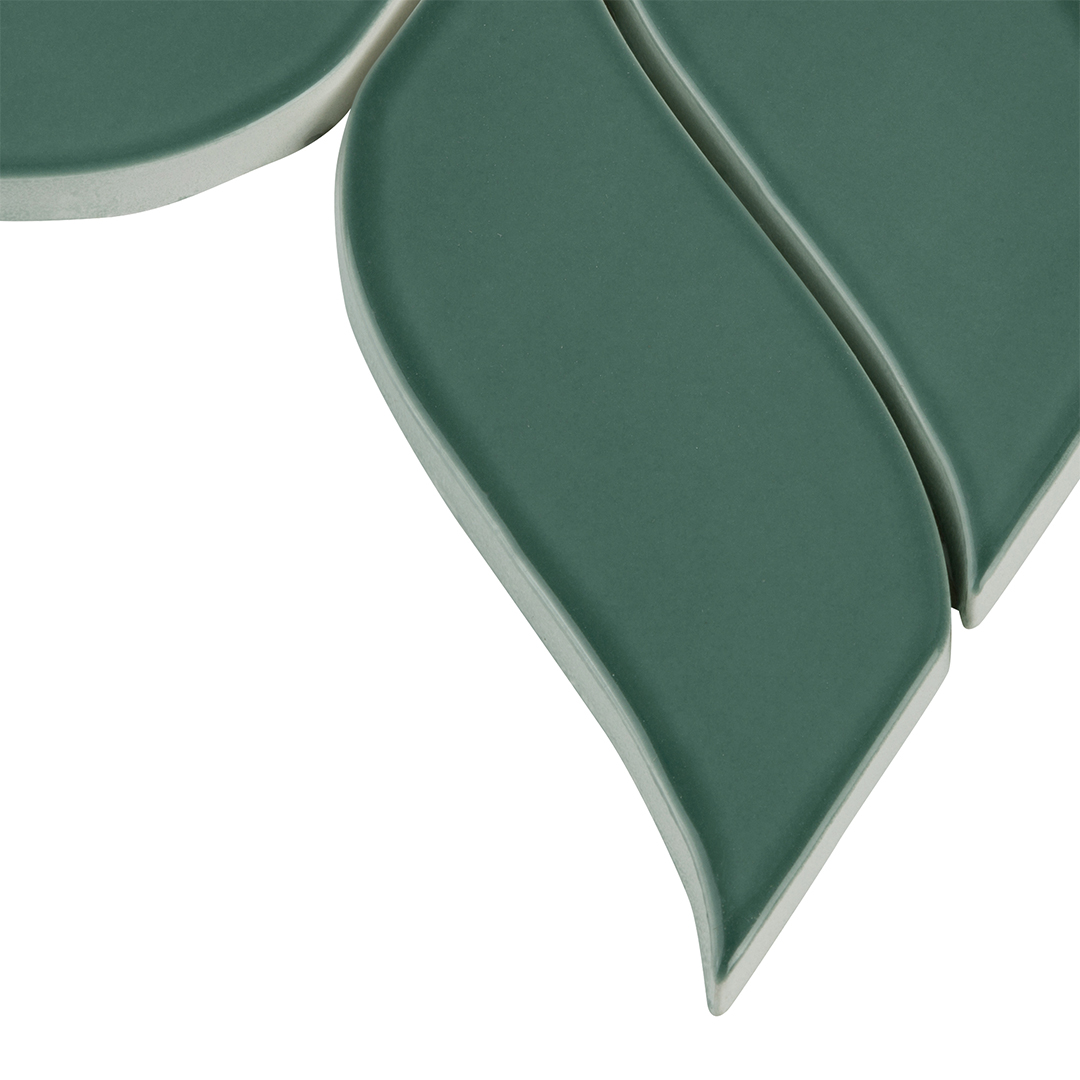 6th Avenue Jade Curved Chevron Mosaic Gloss - Walker Zanger