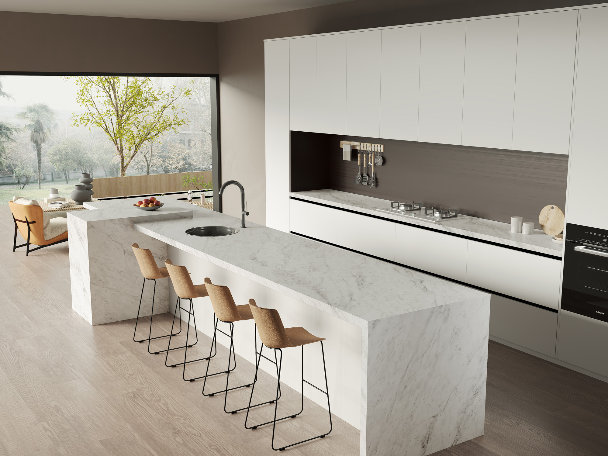 Valiant Quartz Calcatta Vermont Polished Bookmatch Slab 2CM - Walker Zanger